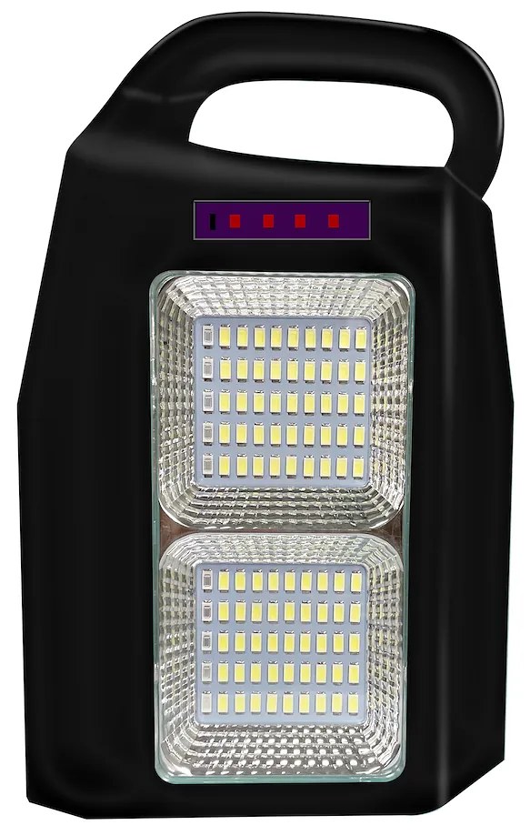 Multifunkční solární LED lampa s reproduktorem a powerbankou Kemp