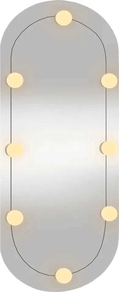 vidaXL Nástěnné zrcadlo s LED osvětlením 35 x 80 cm sklo oválné [3189162]