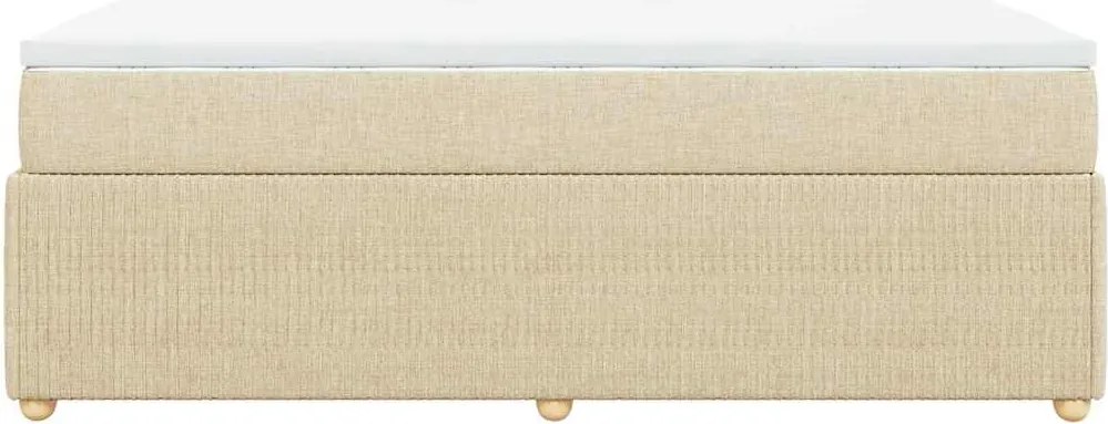 Box spring postel s matrací krémová 90x200 cm textil 3285544