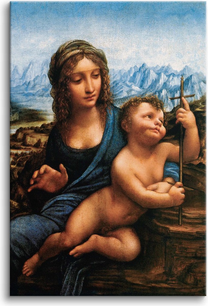 Reprodukce Leonardo da Vinci Obrazy na plátně Madona s koudelí 60x90