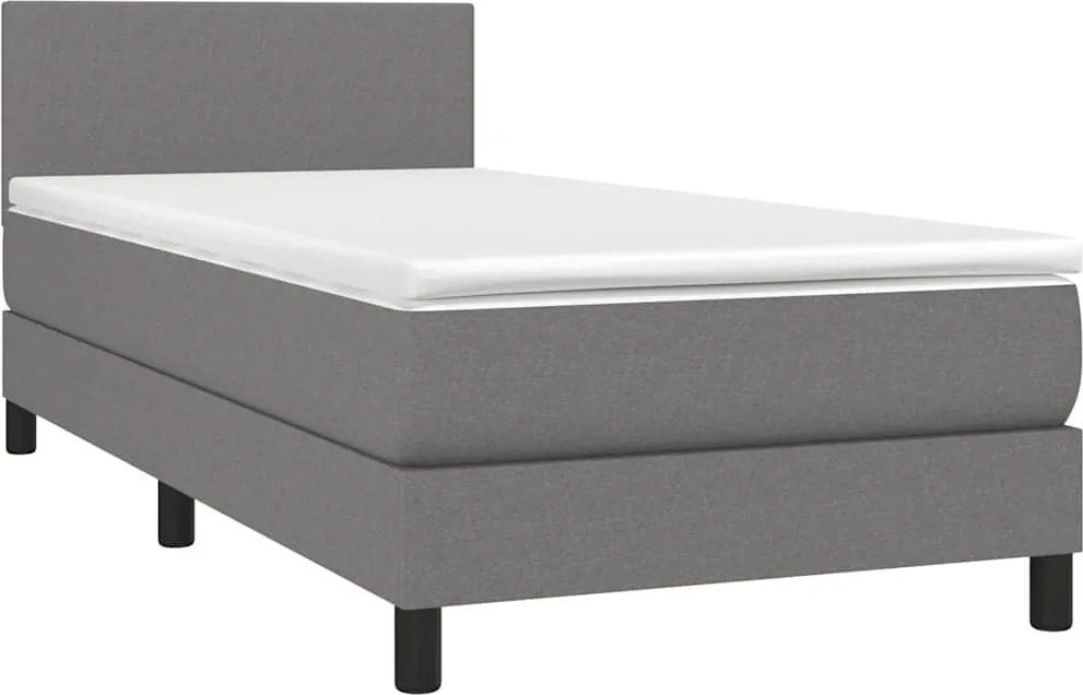 Box spring postel s matrací a LED tmavě šedá 80 x 200 cm textil 3132950
