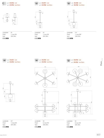 Redo 01-2725 - Nástěnná lampa PLATO 1xG9/10W/230V zlatá