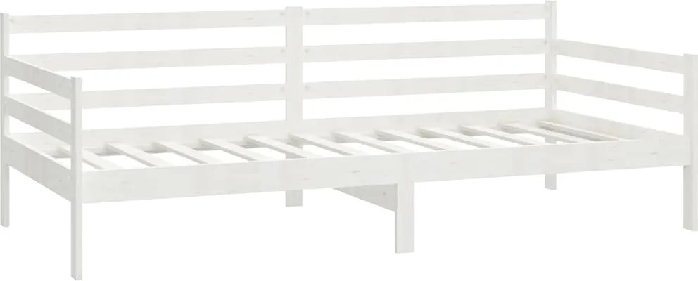 Denní postel s matrací 90 x 200 cm bílá masivní borové dřevo 3083600