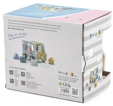 Dřevěné tahací autíčko s vkládačkou Viga 44041 PolarB