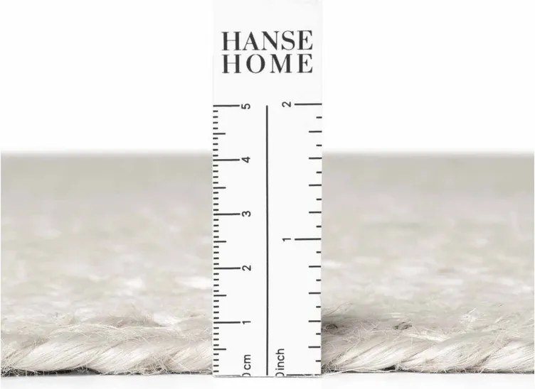 Bílý oboustranný/ručně tkaný jutový kulatý koberec ø 140 cm Braided – Hanse Home