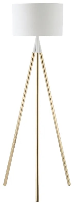 HOMCOM Stojací lampa trojnožka, zlatá-bílá, 144 cm B31-371
