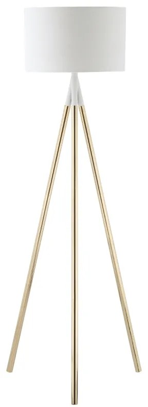 HOMCOM Stojací lampa trojnožka, zlatá-bílá, 144 cm