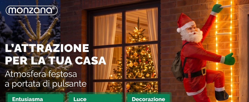 Santa Claus na žebřík s 100 LEDs
