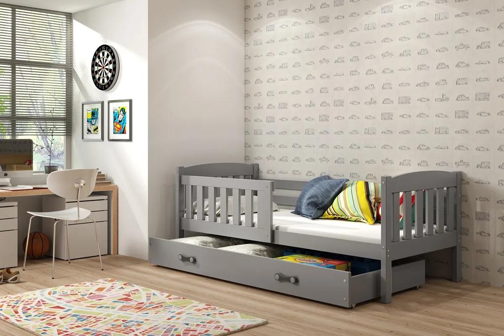 BMS Group Dětská postel s úložným prostorem KUBUS grafit Velikost postele: 160x80 cm, Barva šuplíku: Zelená