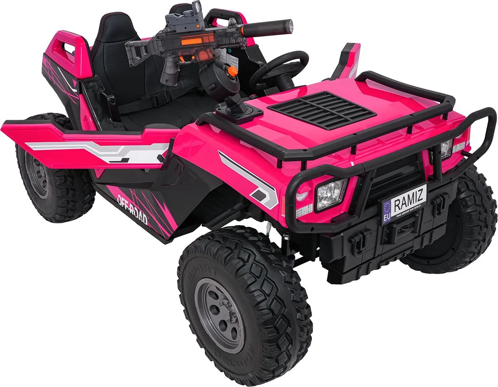 Ramiz Elektrická bugina PROSPECTOR STRONG pro děti růžová + pohon 4x4 + dálkové ovládání