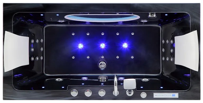 BPS-koupelny Hydromasážní vana HYD-IR933C-BL 170x84 ČERNÝ MRAMOR s ohřevem vody