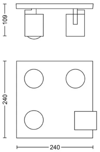 Philips - Bodové svítidlo RUNNER 4xGU10/20W/230V černá
