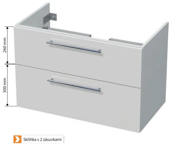 Intedoor BOX ELITE 120D 2Z skříňka s dvojumyvadlem Barva: A3396 Antracit Mat, Úchytka: PU - push to open