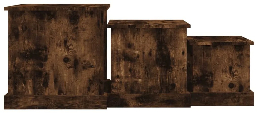 Konferenční stolky 3 ks kouřový dub kompozitní dřevo - Default Title