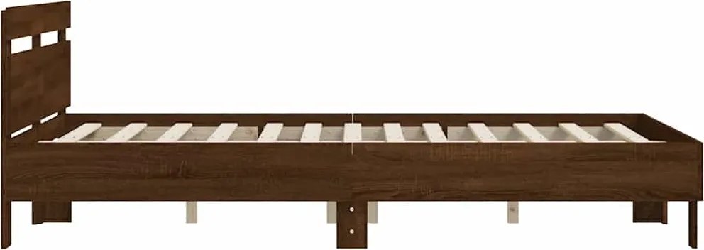 Rám postele s čelem hnědý dub 140 x 200 cm kompozitní dřevo 3207426
