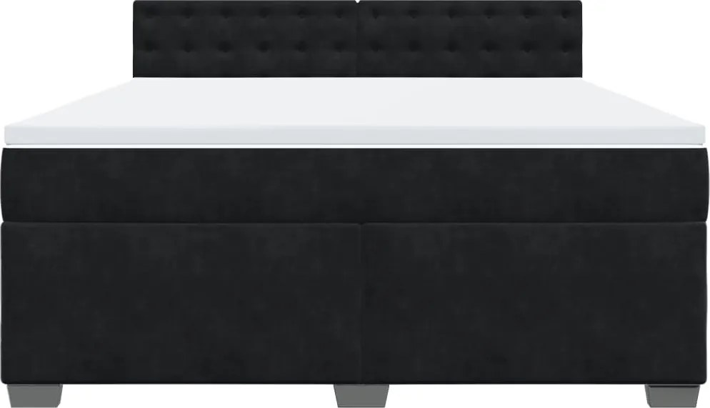 Box spring postel s matrací černá 180x200 cm samet 3286392
