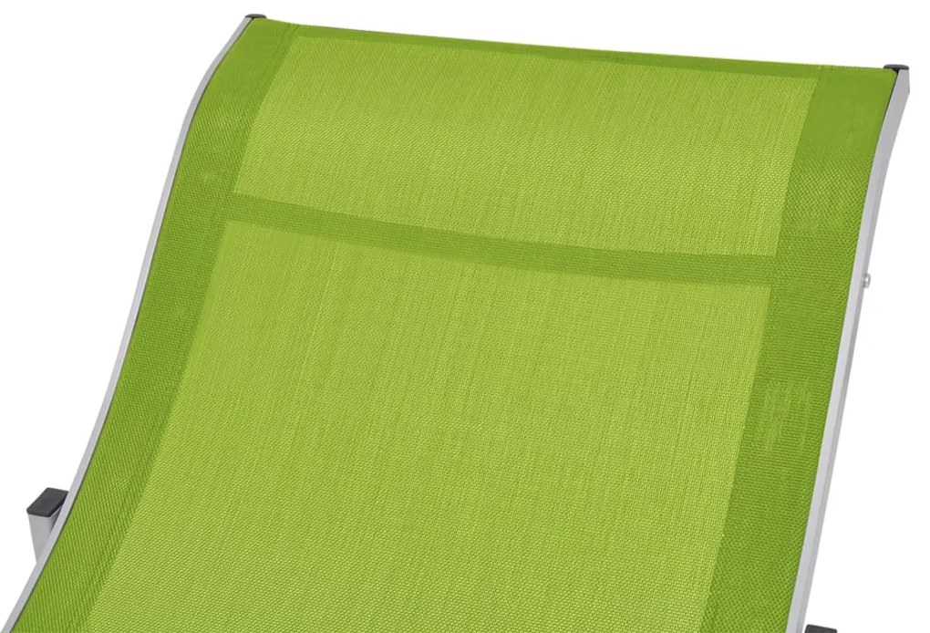 Skládací zahradní lehátka 2 ks zelená textilen - Default Title