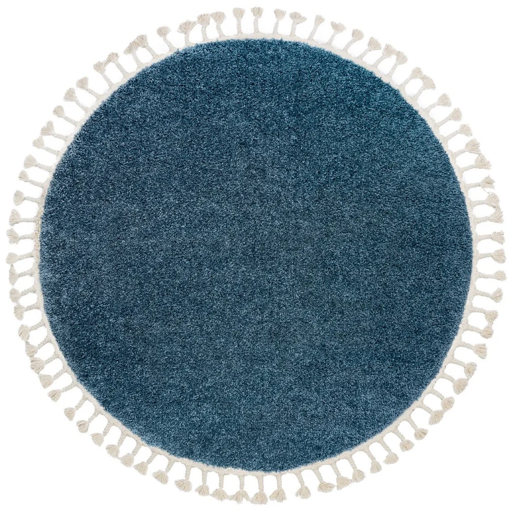 Dywany Łuszczów, Kusový koberec Berber 9000 blue kruh, 120x120 (průměr) kruh, modrá, ložnice