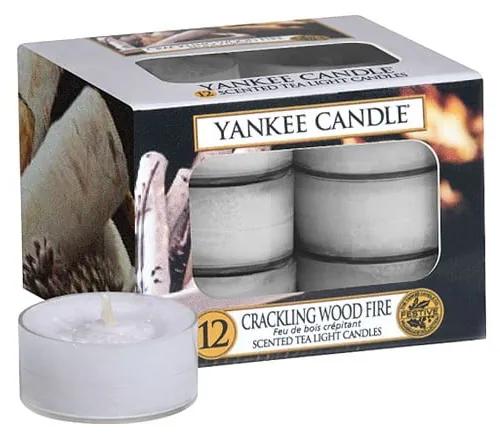 Sada 12 vonných svíček Yankee Candle Crackling Wood Fire, doba hoření 4 h