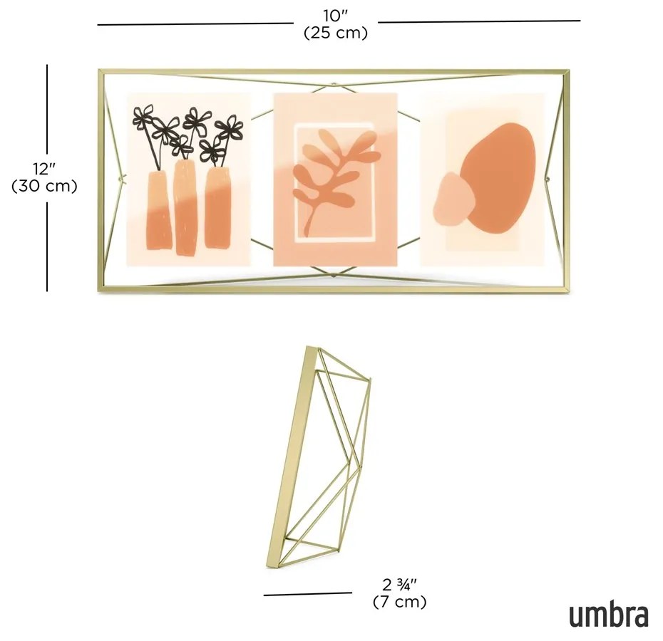 Fotorámeček Umbra PRISMA 48x23cm mosazný