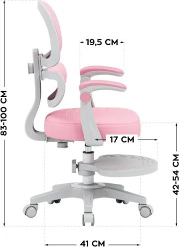 Dětská otočná židle Mark Adler Junior 4.4 Pink