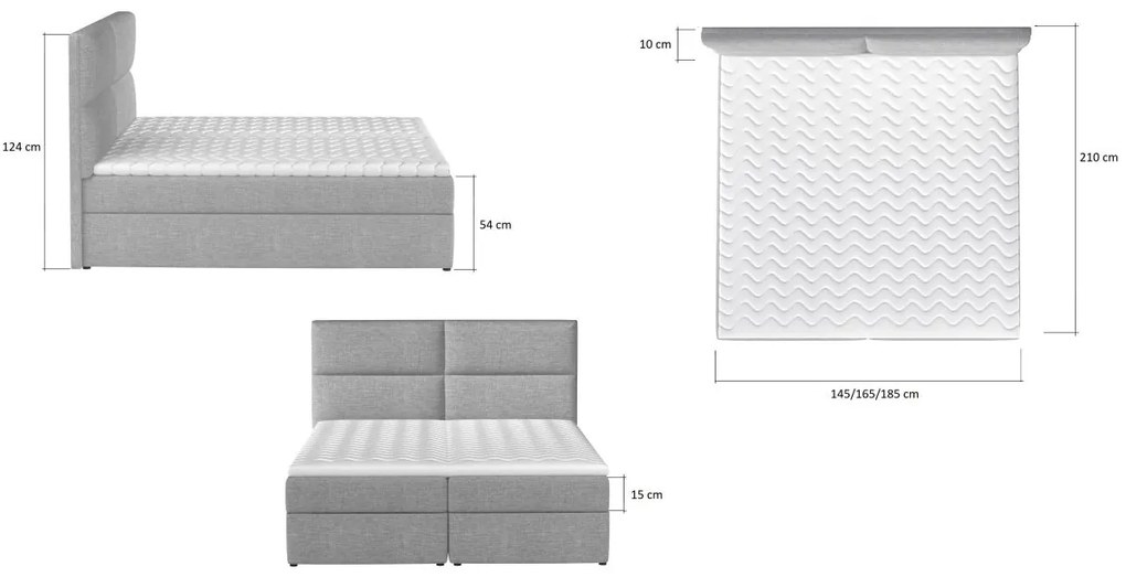 Dvojlůžko boxspring AMBER - Omega 68 - 160x200