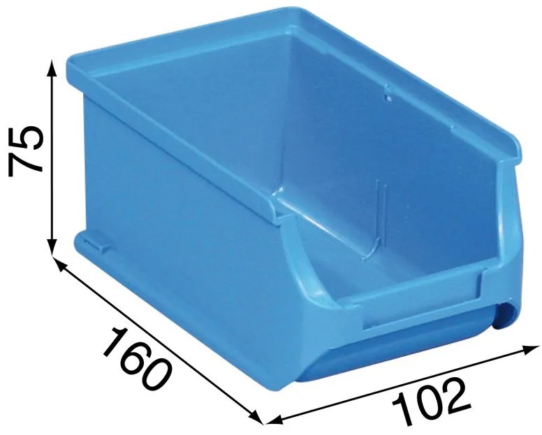 Allit Plastové boxy PLUS 2, 102 x 160 x 75 mm, modré, 24 ks