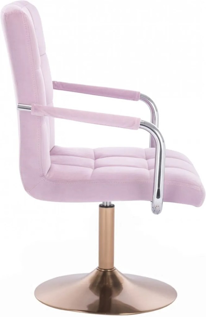 LuxuryForm DESIGN Otočná židle VERONA VELUR na zlatém talíři - levandule