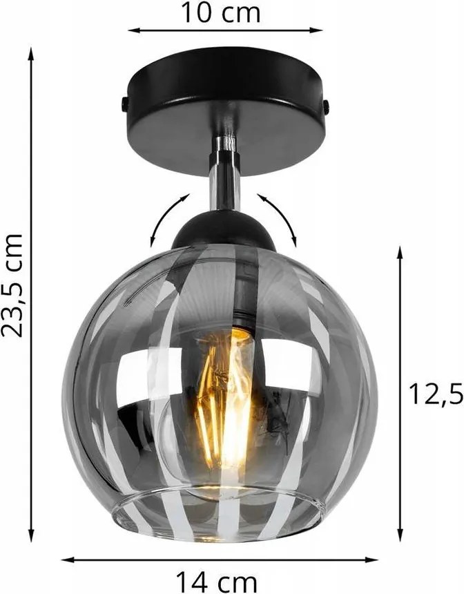 Bodové svítidlo Eliza, 1x skleněné stínítko se vzorem