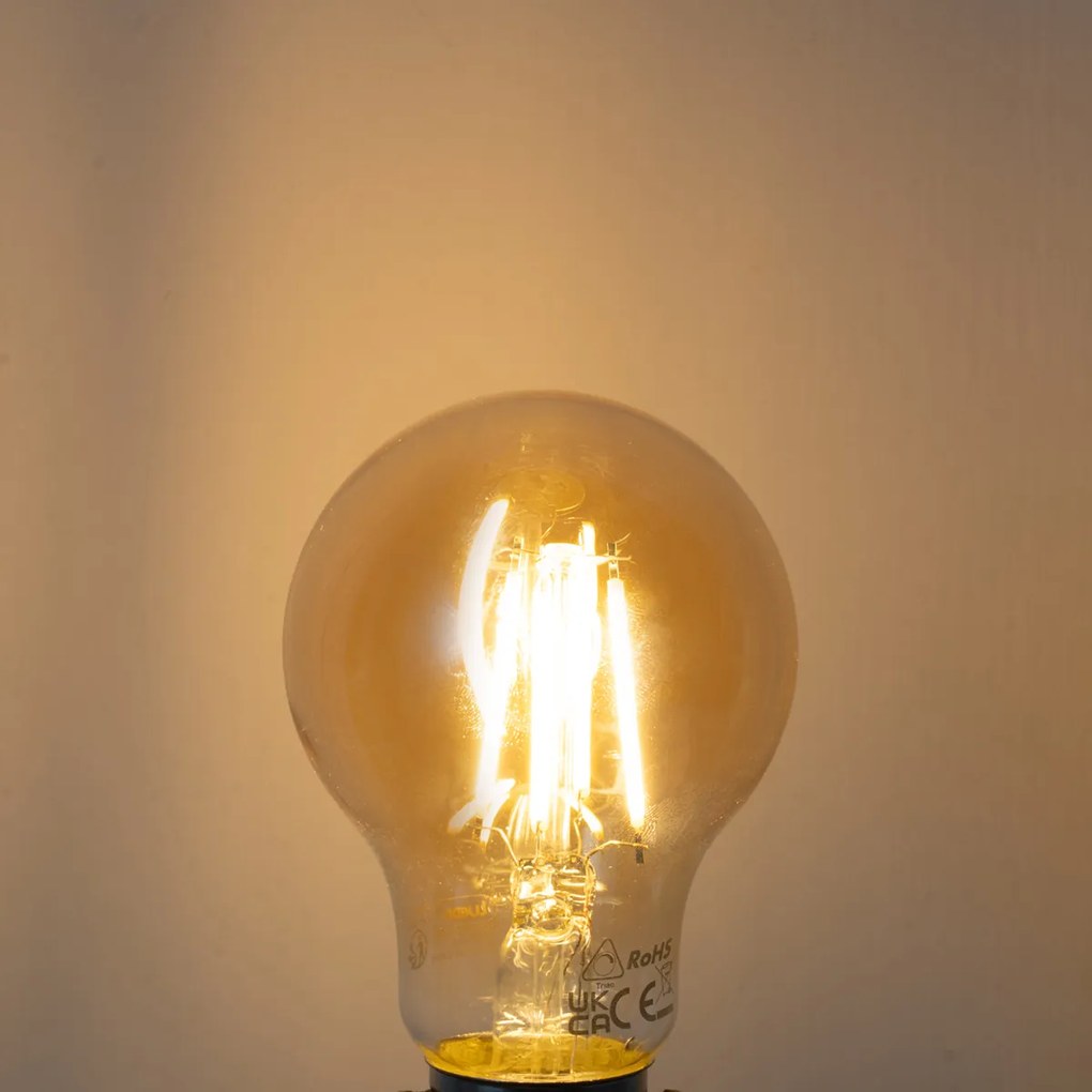 Sada 5 stmívatelných LED žárovek E27 A60 zlatých 4W 420 lm 2200K