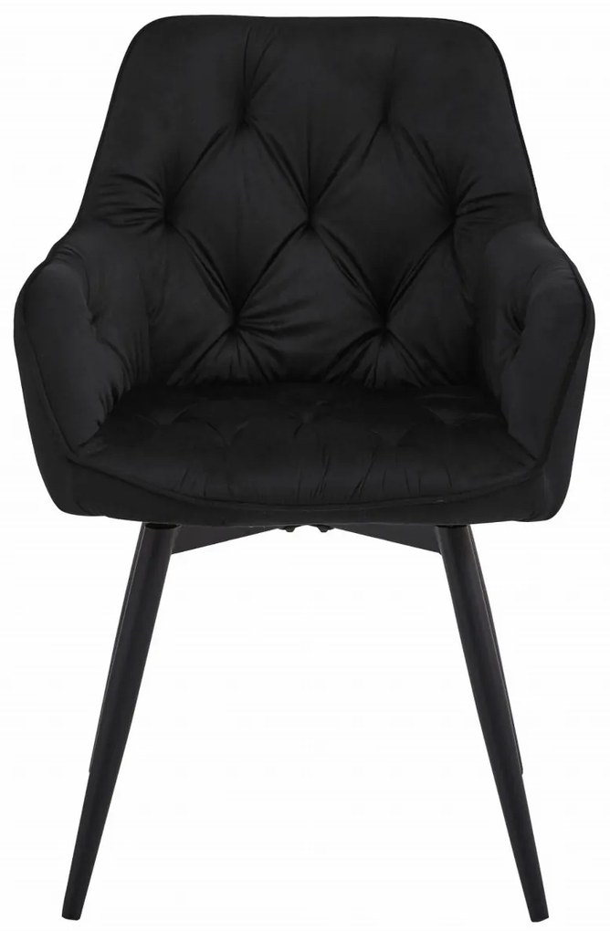 Otočné jídelní křeslo JORK360 VELVET, černé