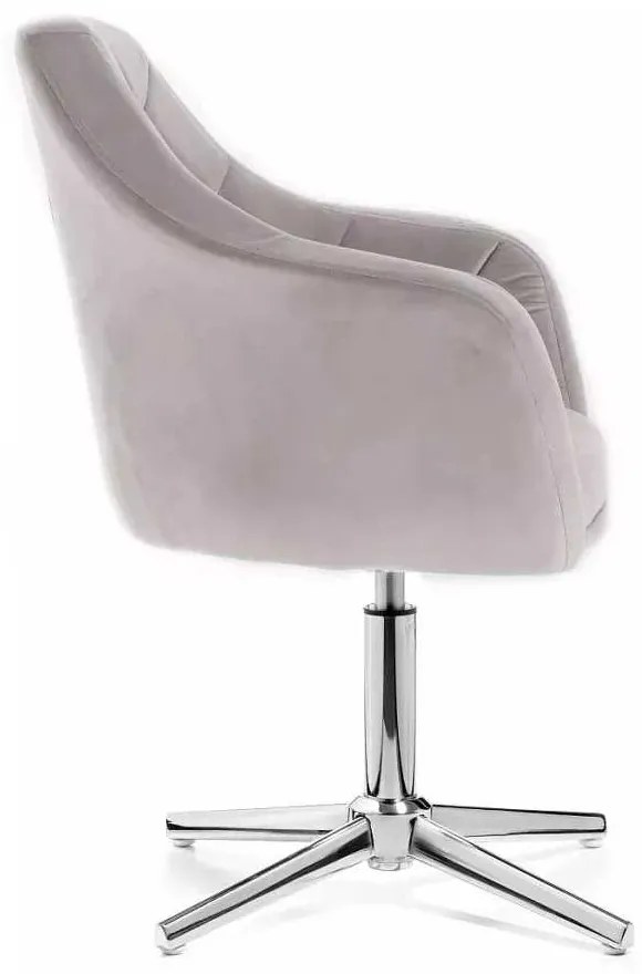 LuxuryForm DESIGN Otočné křeslo ANDORA VELUR na stříbrném kříži - světle šedé