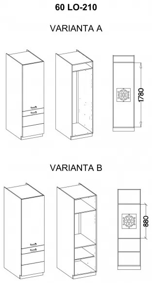 Kuchyňská skříňka Vigo matera 60 LO-210 2F