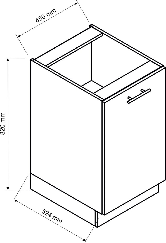 ALFASHOP ZOYA dolní D45 P/L dub