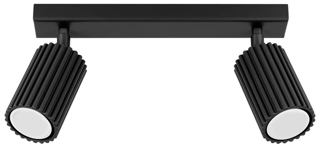 Bodové svítidlo Karbon, 2x černé kovové stínítko, (možnost polohování)