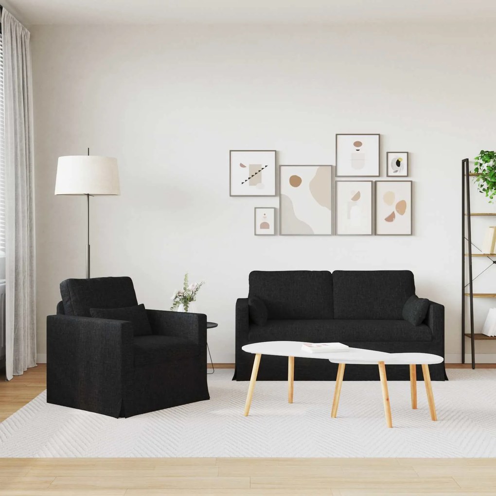 Set pohovek 2 ks Černá textil 3407539
