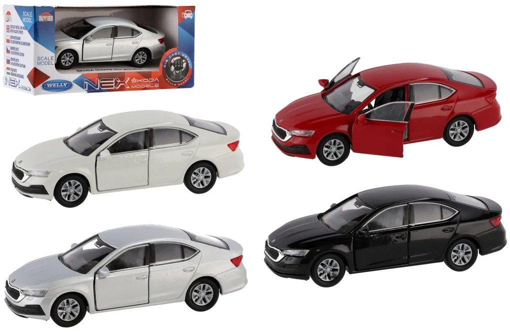 Auto Welly Škoda Octavia kov/plast 11cm 1:34 na volný chod ass (1 ks)