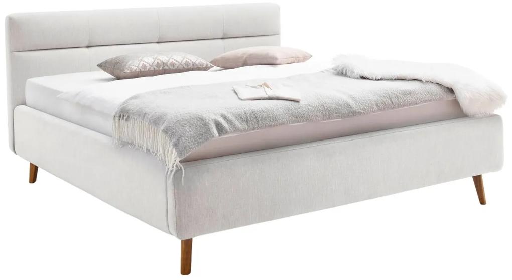 OnaDnes -20% Světle šedá látková dvoulůžková postel Meise Möbel Lotte 180 x 200 cm s úložným prostorem