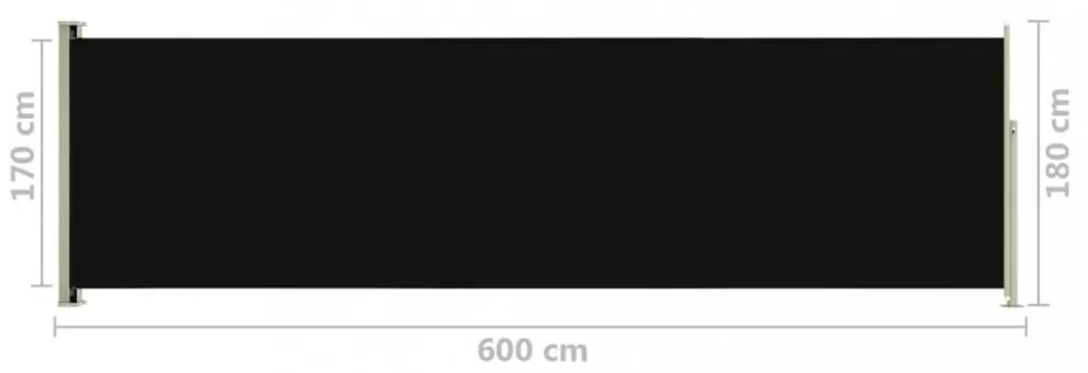 Zatahovací boční markýza 180x600 cm Dekorhome Krémová