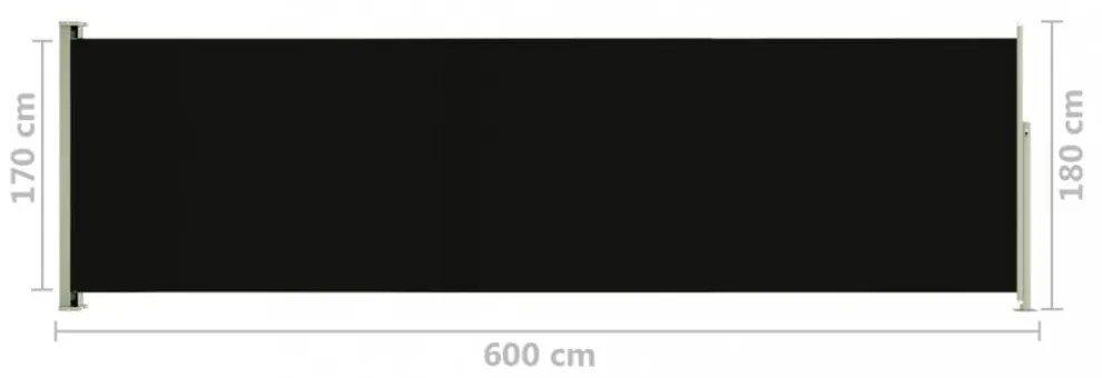 Zatahovací boční markýza 180x600 cm Dekorhome