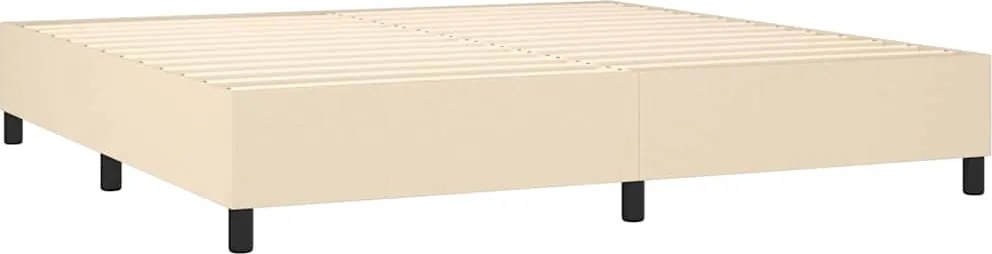 Rám postele s boxspringem krémový 200 x 200 cm textil 3120891