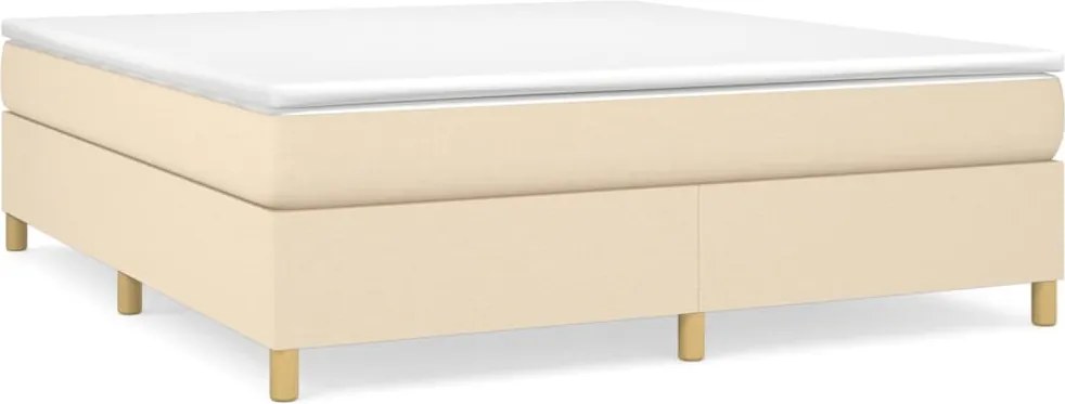 Box spring postel s matrací krémová 180x200 cm textil 3144543