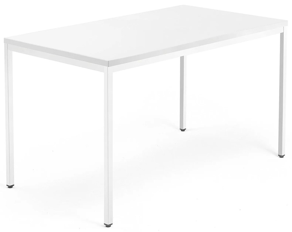 AJ Produkty Psací stůl MODULUS, 4 nohy, 1400x800 mm, bílý rám, bílá