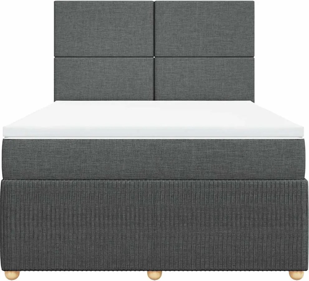Box spring postel s matrací tmavě šedá 160x200 cm textil 3292101