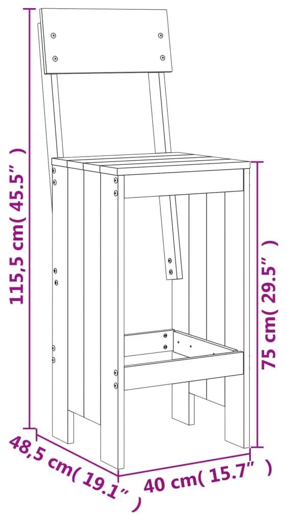 Barové stoličky 2 ks medově hnědé 40 x 48,5 x 115,5 cm borovice,  825362