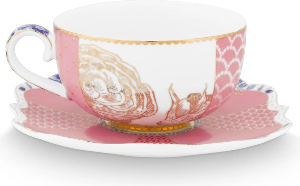 Pip Studio Royal Multi sada 2 ks espresso šálků s podšálky 100ml, růžová (Espresso sada v dárkovém balení)