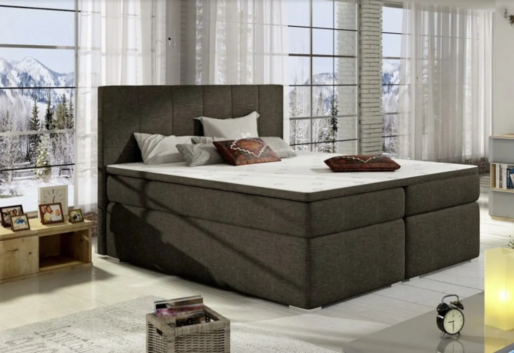 Expedo Čalouněná postel boxspring ELBA + topper, 180x200, soro 65