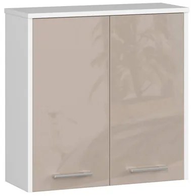 Koupelnová závěsná skříňka FIN W60 2D-cappuccino/bílá