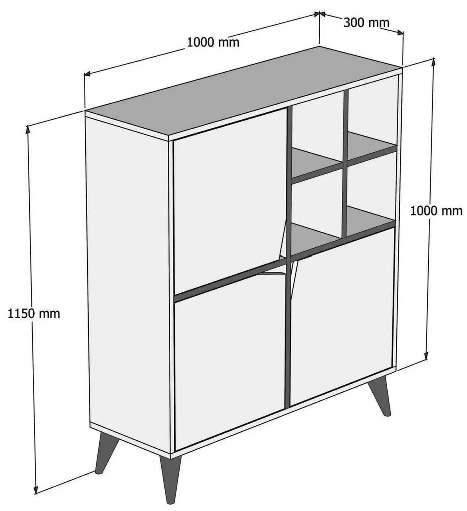 Komoda Pulse 100 cm ořech