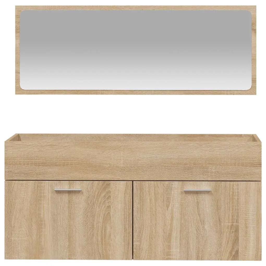 Koupelnová skříňka se zrcadlem dub sonoma kompozitní dřevo